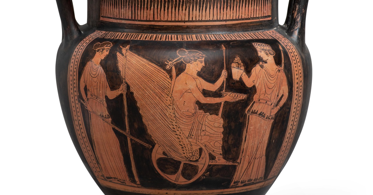 Bounteous Demeter yoked her Serpent-Pair to her chariot, and fixed the ...